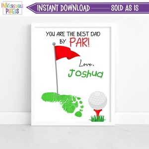 Father's Day Golf Handprint Art, Father's Day Gift, Gift for Dad ...