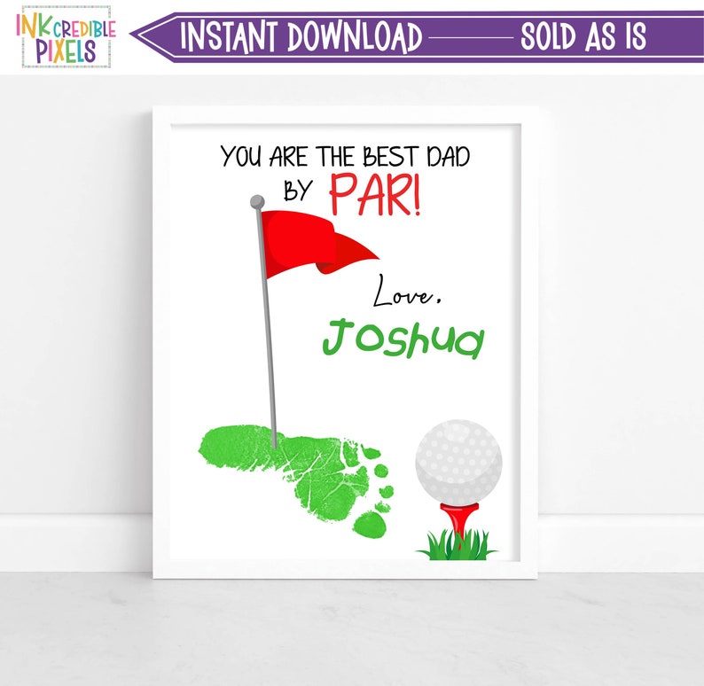 Father's Day Golf Handprint Art, Father's Day Gift, Gift for Dad ...
