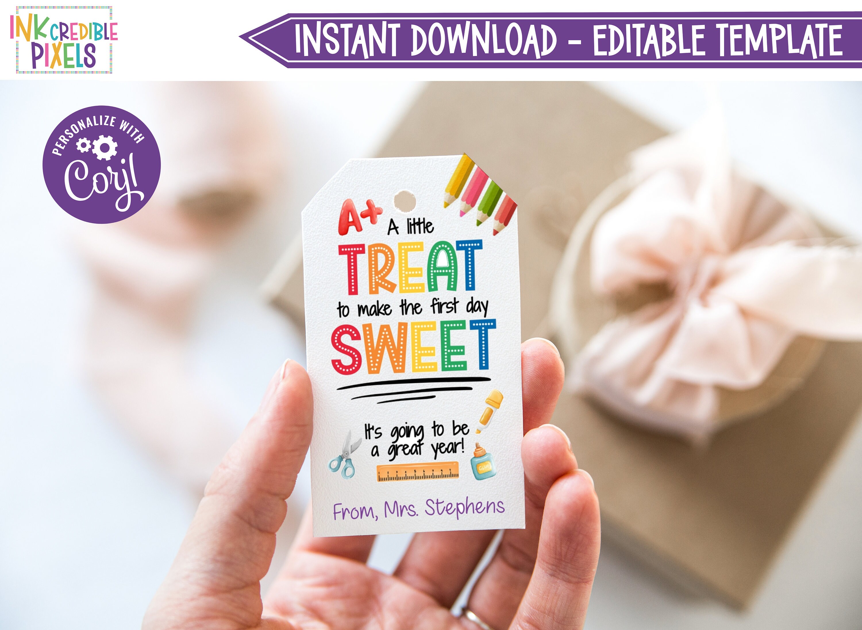 Editable Back to School Favor Tag Back to School Treat Tag - Etsy