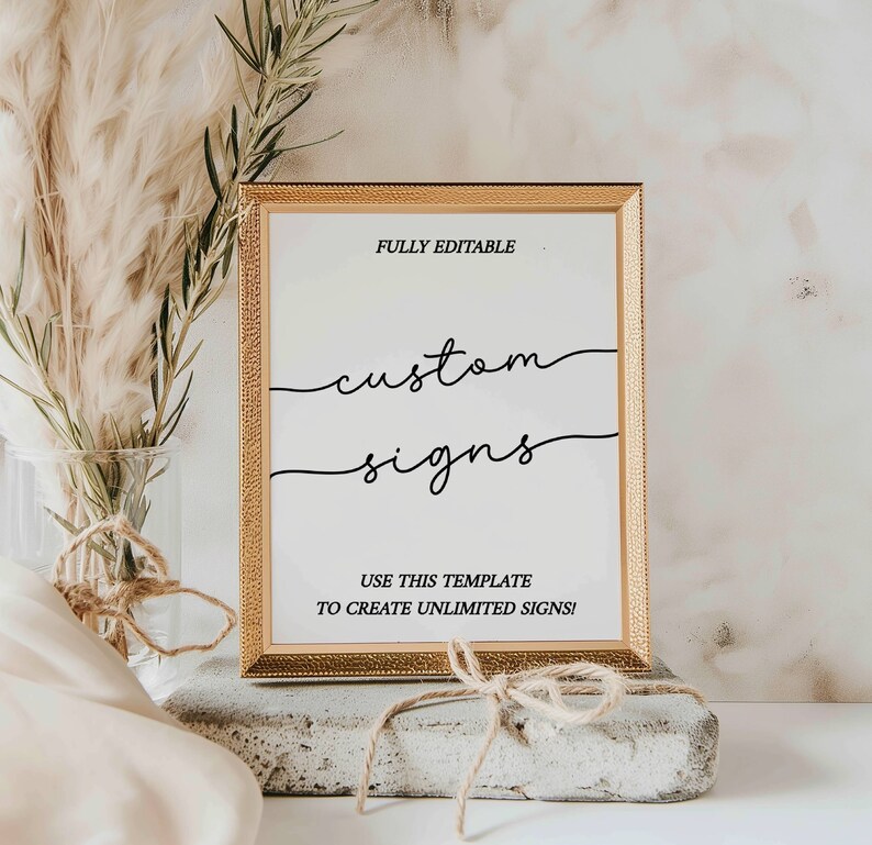 Printable Custom Sign Template, Gift Table Sign, Table Sign Template ...