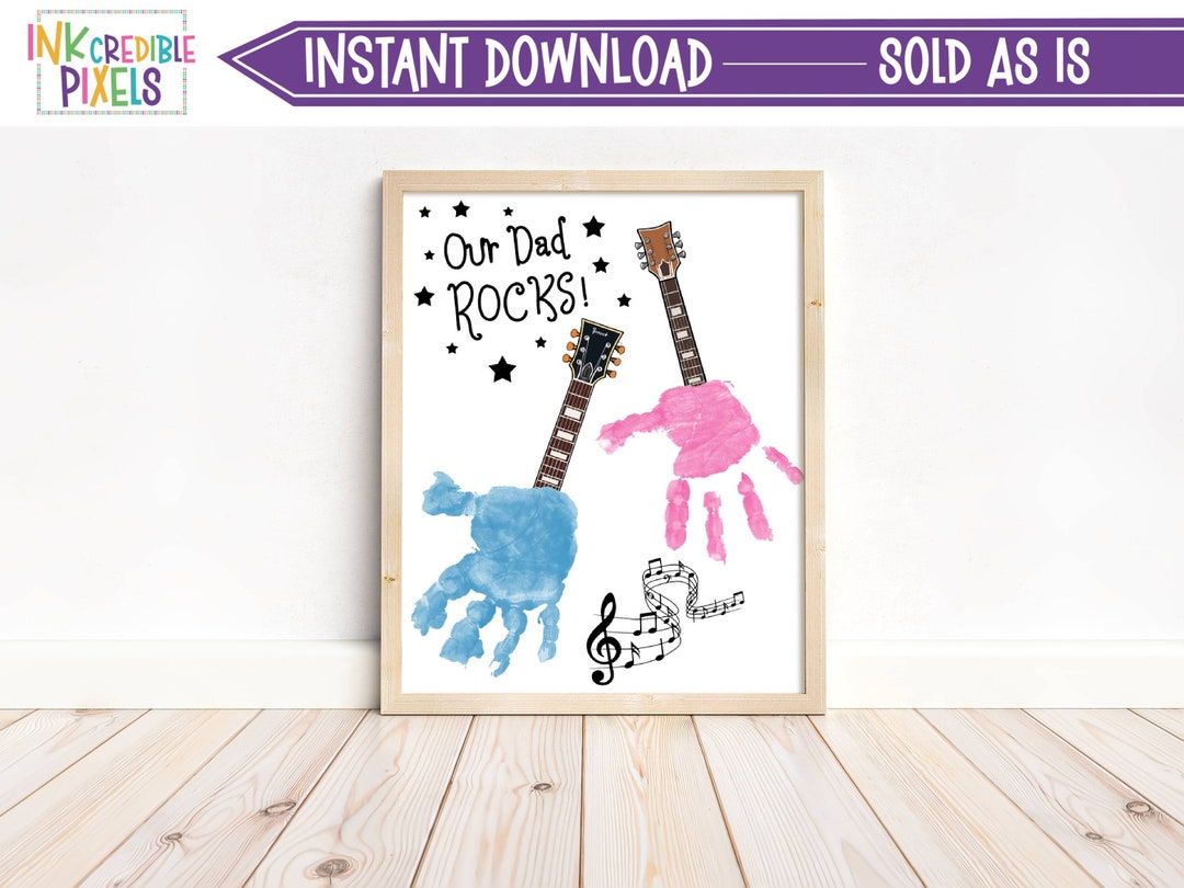 Father's Day Handprint Art, Father's Day Gift, Gift for Dad, Keepsake ...