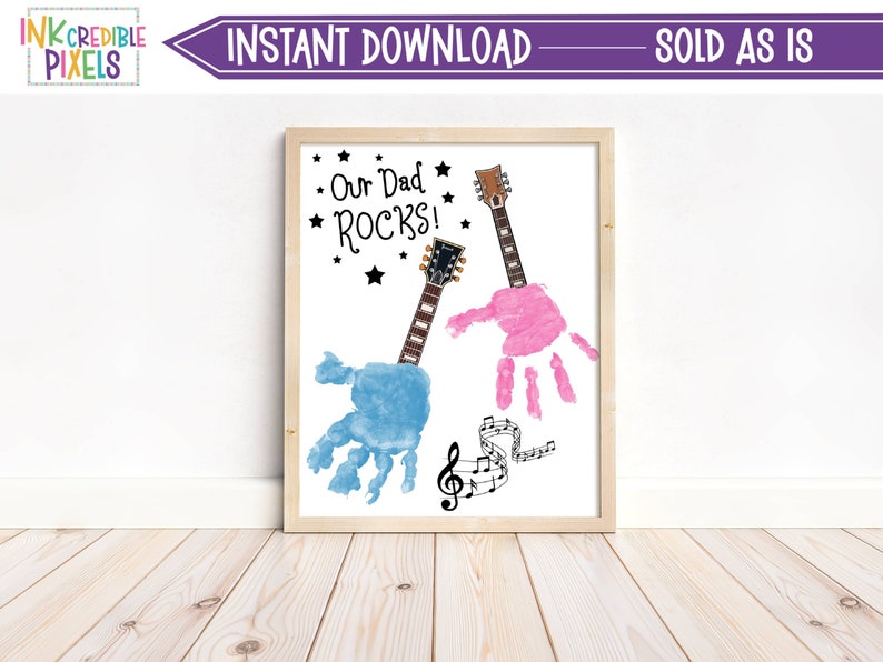 Father's Day Handprint Art, Father's Day Gift, Gift for Dad, Keepsake ...