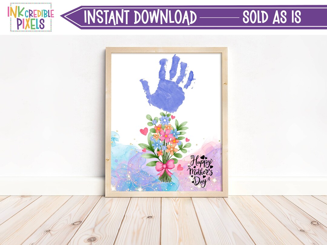 Mother's Day Handprint Art, Mother's Day Gift, Gift for Mom, Grandma ...