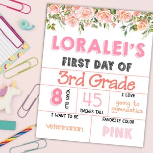 Editable First Day of School Sign, First Day of School Poster, Editable ...