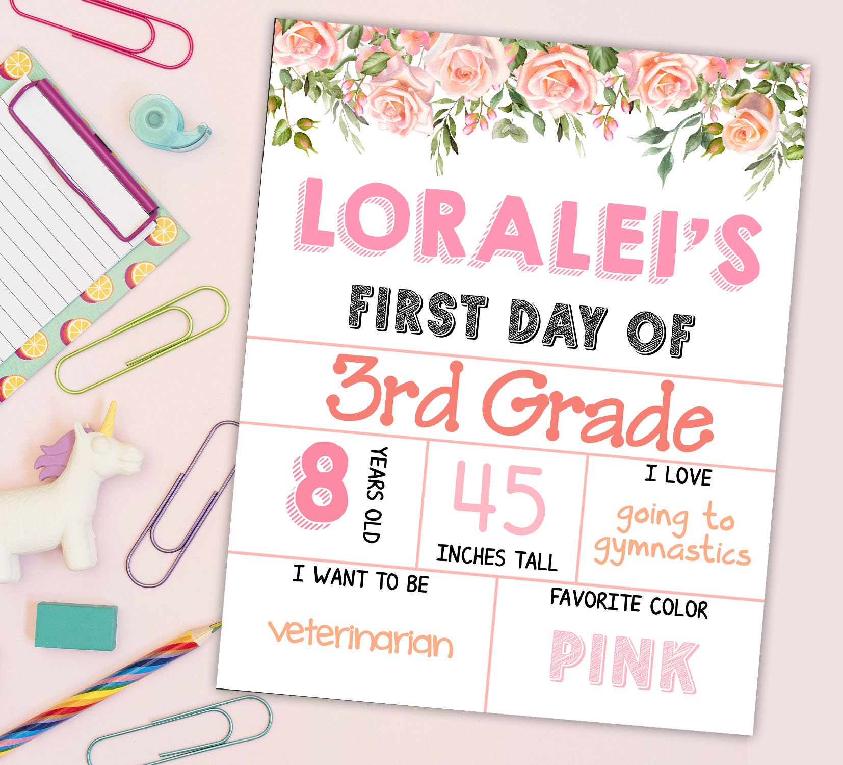 Editable First Day of School Sign First Day of School Poster - Etsy