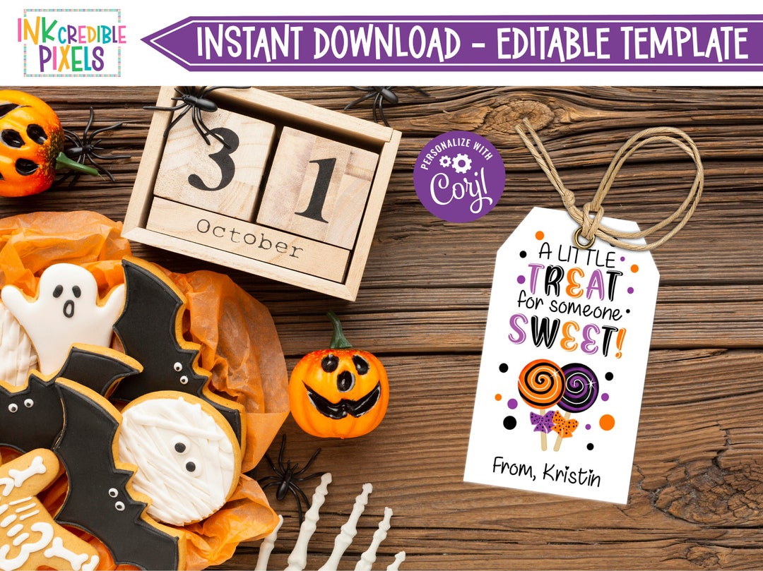 Editable Halloween Party Favor Tag, Halloween Treat Tag, Boo Ghost Tag ...