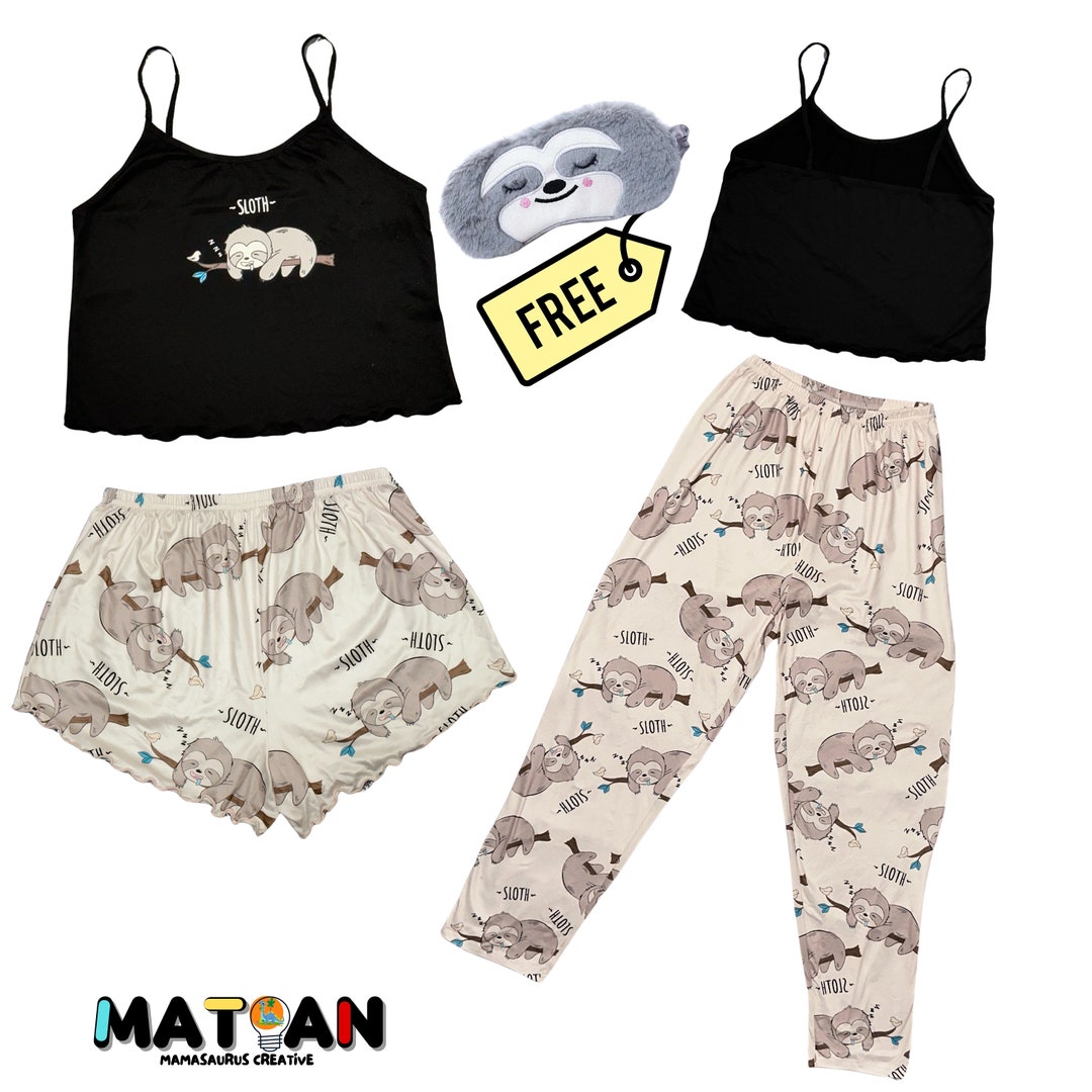 Get Ready to Lounge in Style With Our Sloth Women-teenager Sleepwear 3 ...