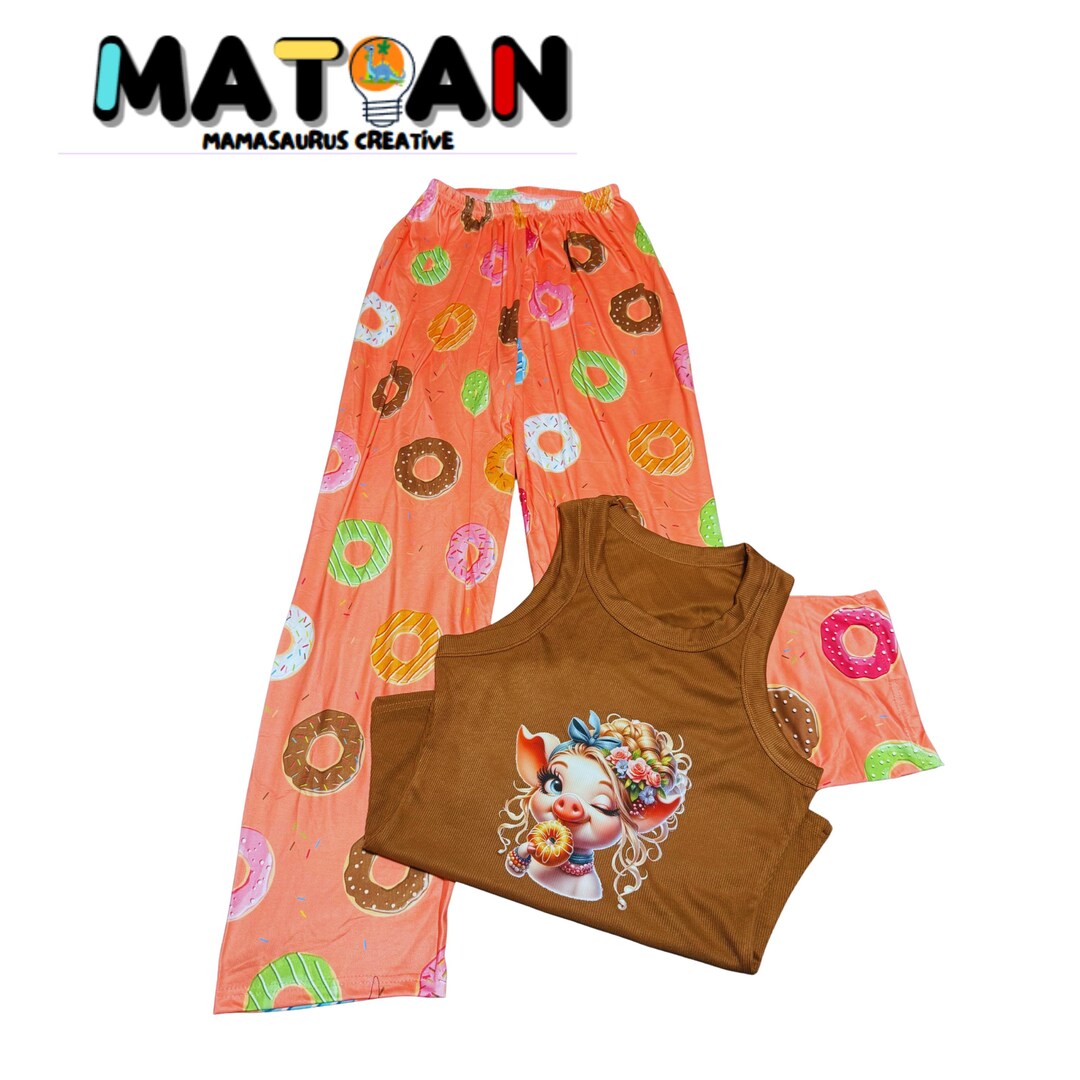Women’s Donut Piggy Pajama Set – Cute, Comfy & Perfect for Sleep or ...