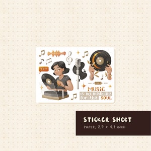Mini Stickersheet Music Vinyl Record Sticker Small Sticker Pack Mom ...