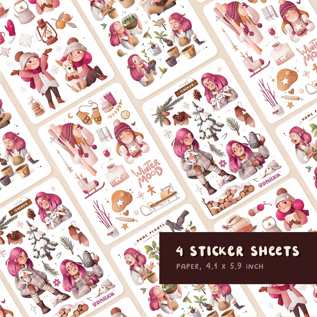 Holiday Aesthetic Scrapbook Stickers: Winter Warm Stickers Christmas ...