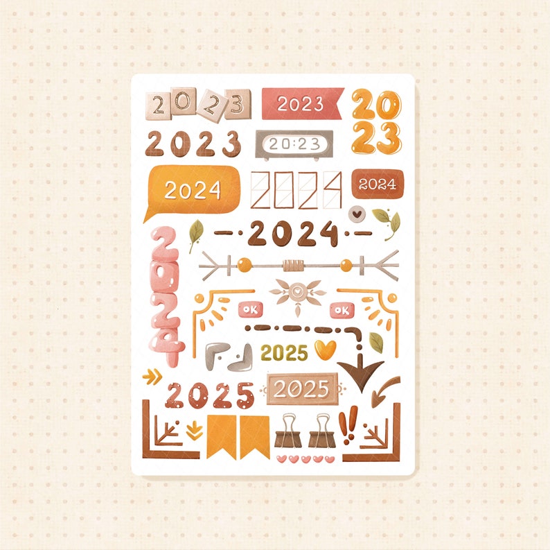 Sticker Sheet 2023-2025 Years Planner Stickers Habits Tracker - Etsy ...