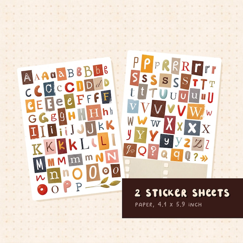 Alphabet Sheet Stickers - Etsy