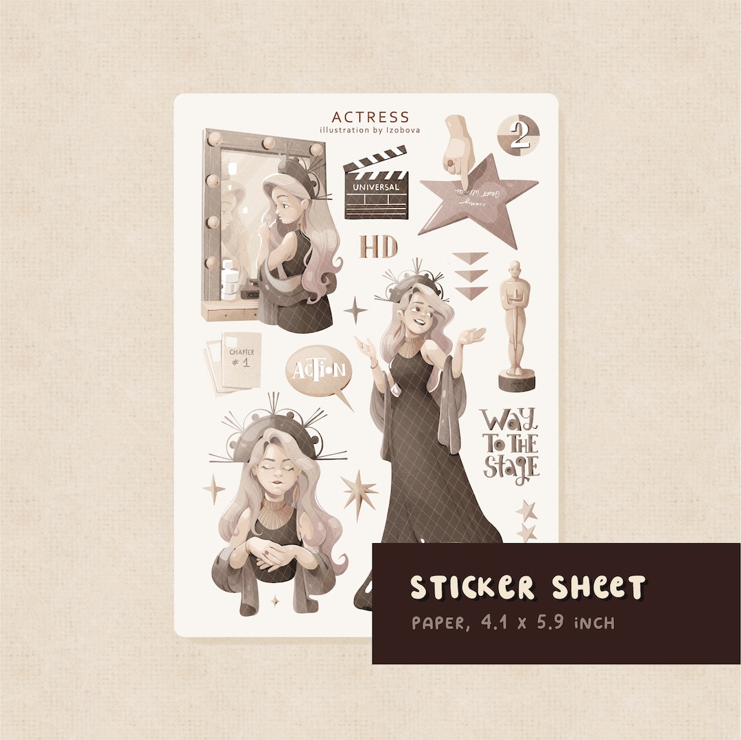 Sticker Sheet Actress 2025 Planner Sticker Scrapbook Journaling Artist ...