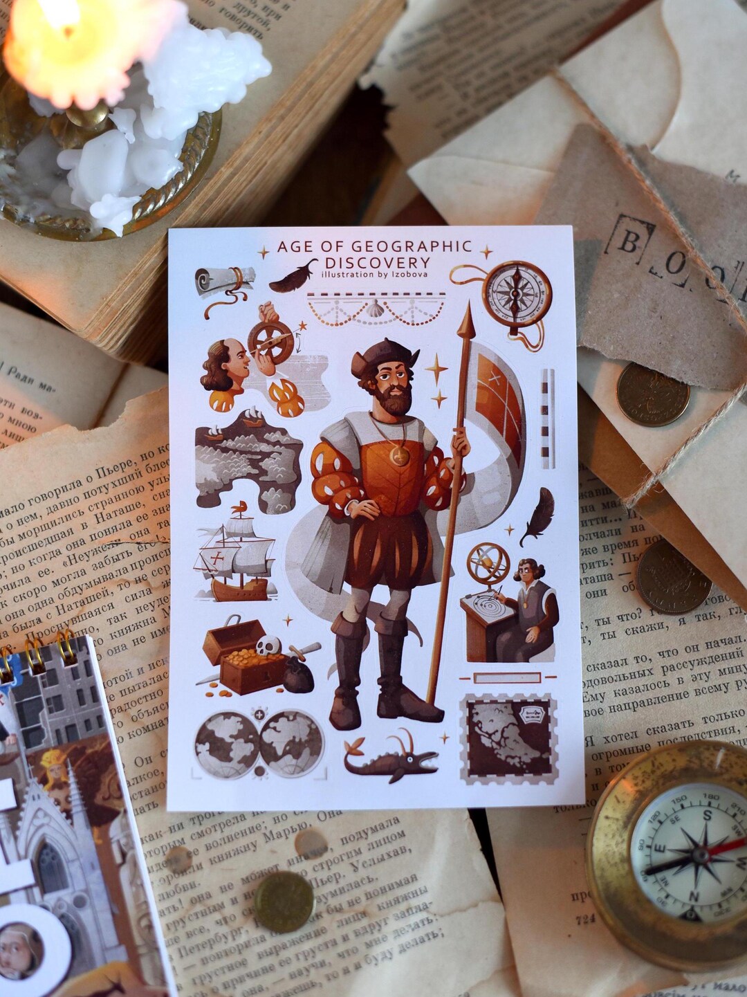 Sticker Sheet Age of Geographic Discovery Michelangelo | These Stickers ...