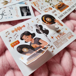 Mini Stickersheet Music Vinyl Record Sticker Small Sticker Pack Mom ...