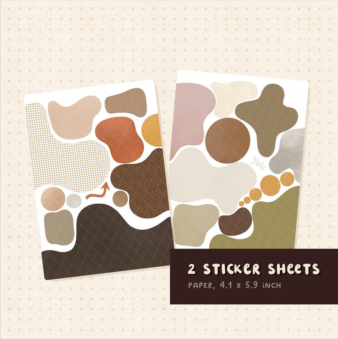 Shapes Sticker Sheet Colorful Planner Sticker Kit Abstract Shape ...