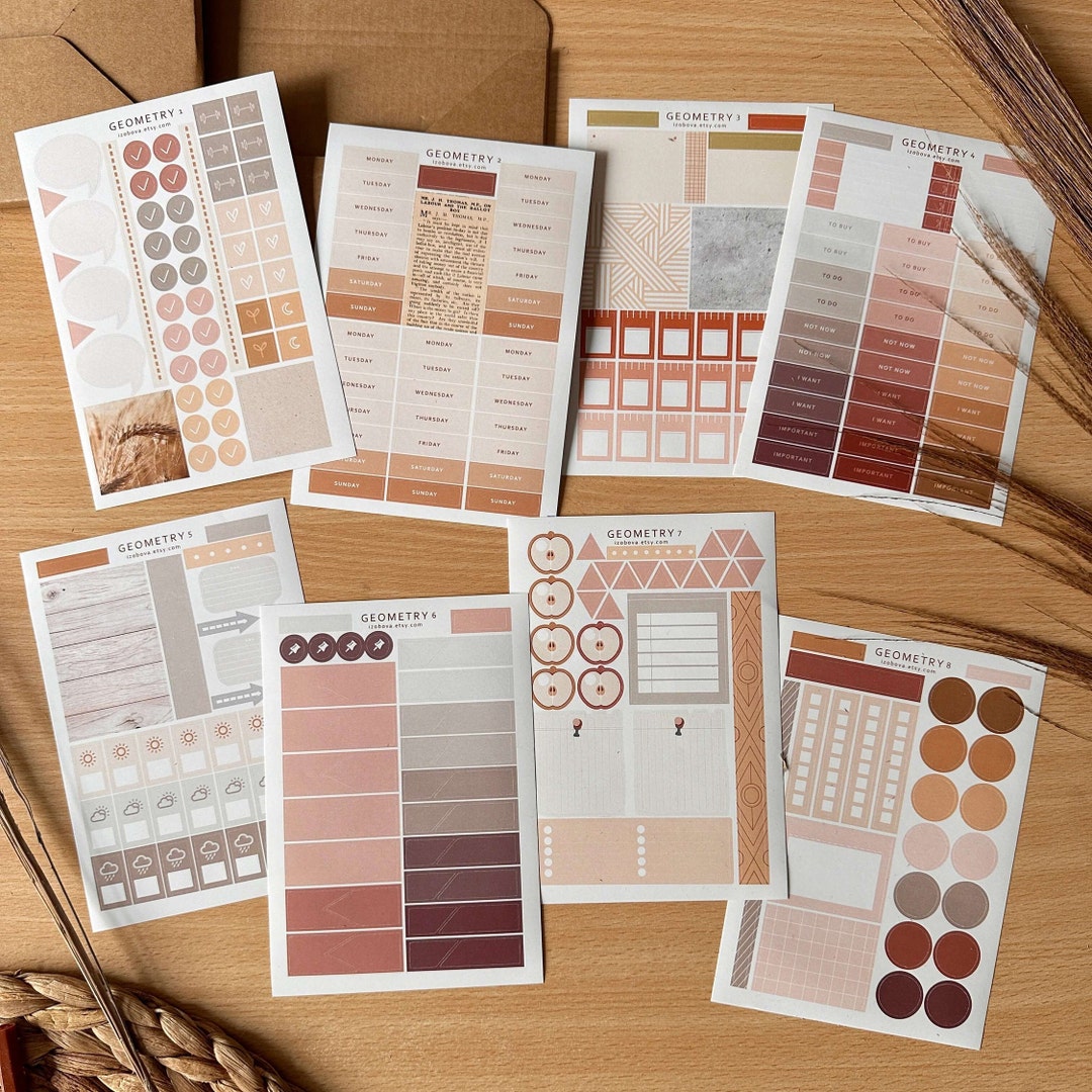 Minimalist Sticker Set Functional Stickers Bundle Planner Kit Basic ...