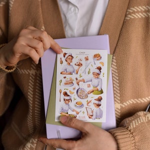 Sticker Sheet Chef Cook Stickers Food Cooking Gift Sister Aesthetic ...