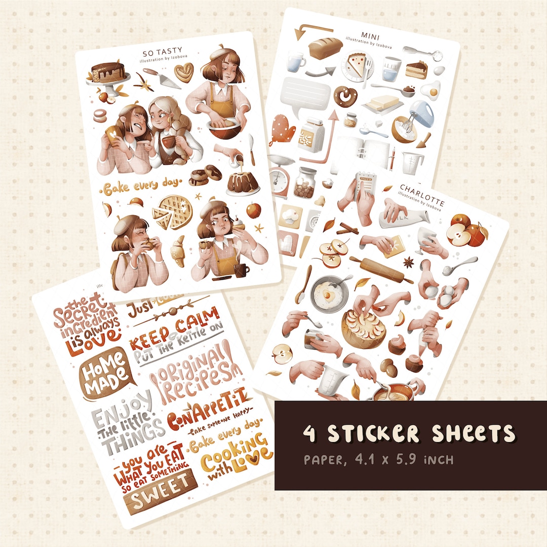 Dessert Cookbook Stickers: Baking & Cooking Icons - Etsy