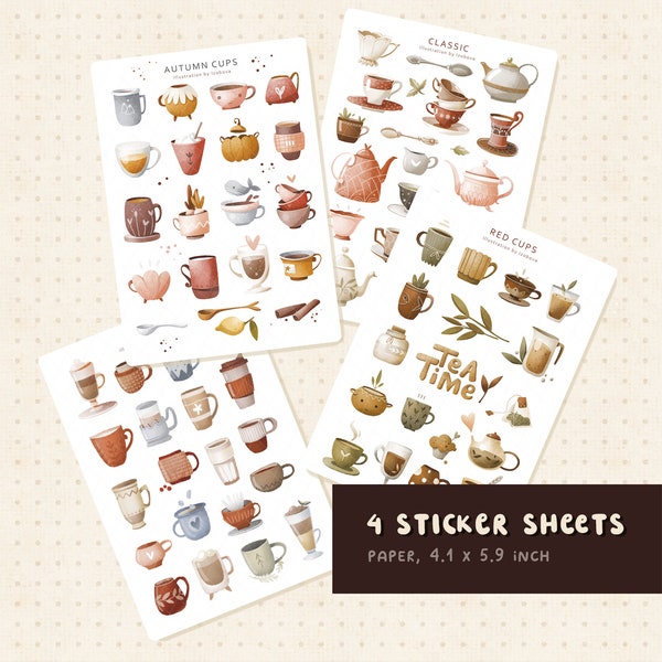 Coffee Cup Stickers - Etsy