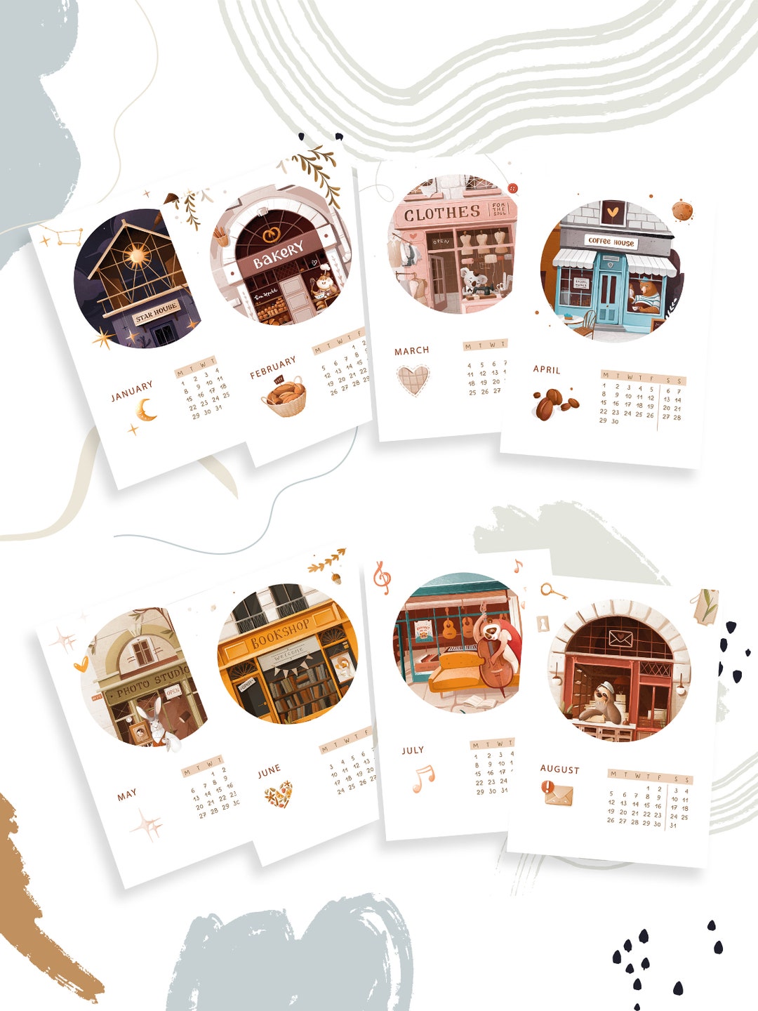 Mini Calendar 2024 Fairy-tale Calendar Pretty Calendar Office Planning ...