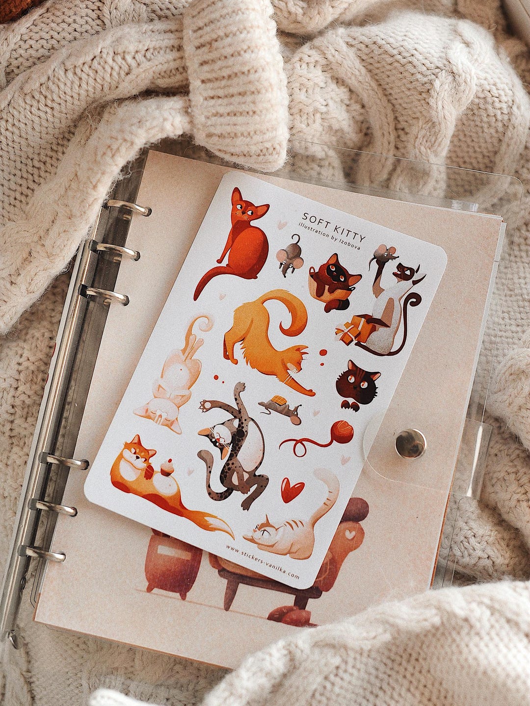 Sticker Sheet Soft Kitty Cat Furry Friends Cute Cats Lovely Pets ...