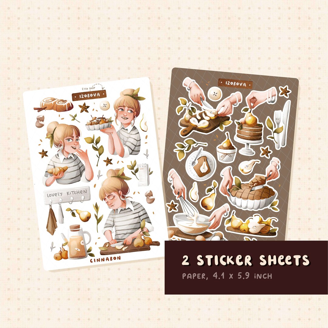 Pear Pie Bujo Stickers: Sweets Journal Stickers, Apple Pie Stickers ...