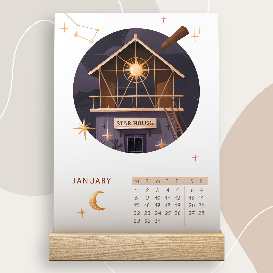 Desk Calendar 2024, Set of 12 Cards, Fairytale City Postcards A6 Size ...