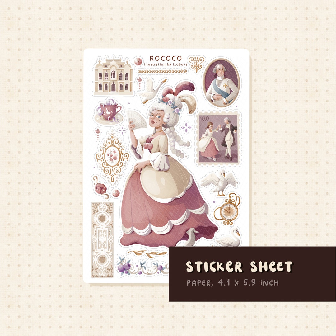 Sticker Sheet Rococo Marie Antoinette These Stickers Are Drawn as Part ...