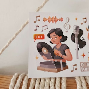 Mini Stickersheet Music Vinyl Record Sticker Small Sticker Pack Mom ...