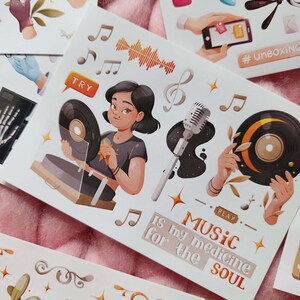 Mini Stickersheet Music Vinyl Record Sticker Small Sticker Pack Mom ...