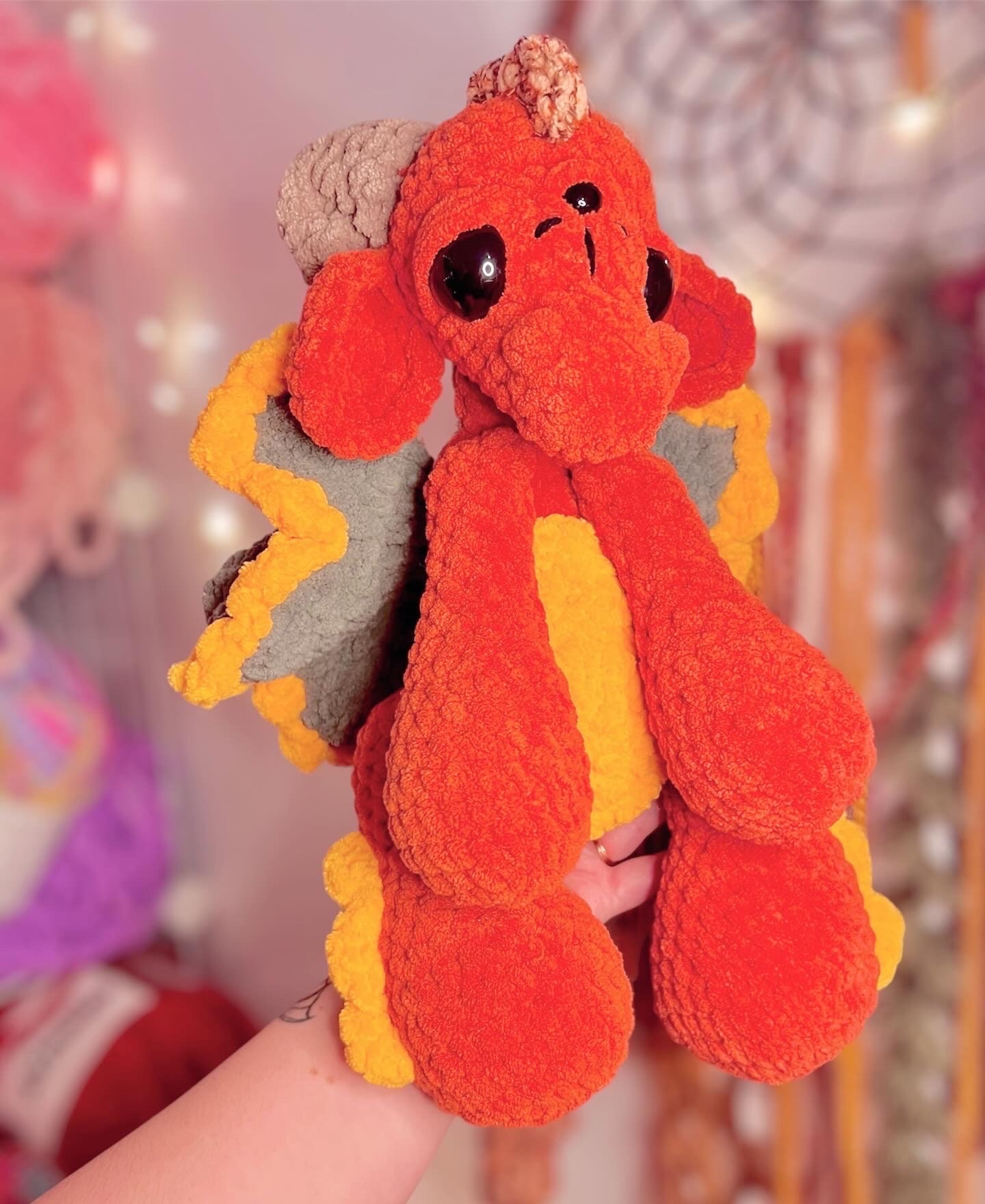 Idris, the Groovy Dragon Crochet Pattern Flower Dragon PDF Only - Etsy