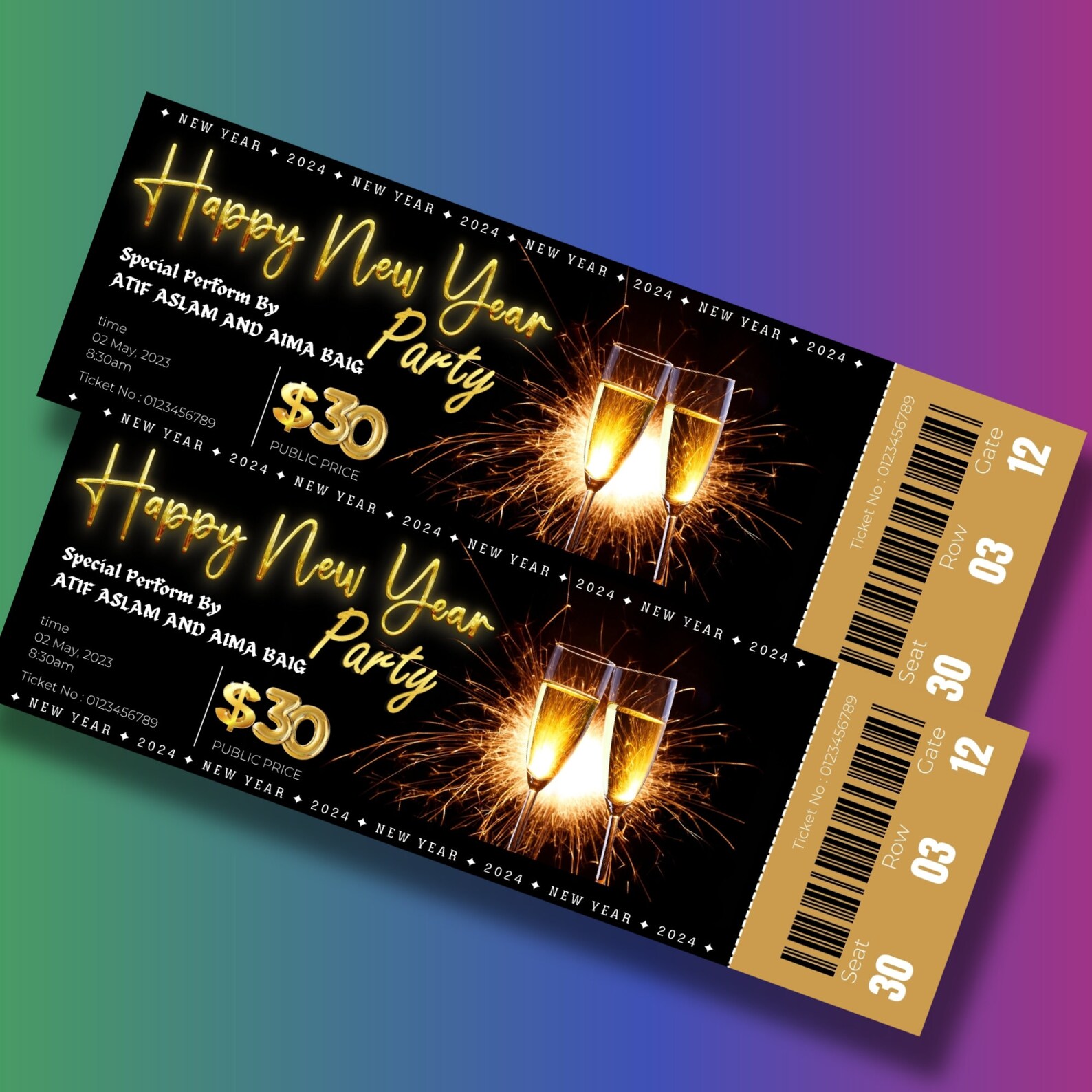 Editable Concert Ticket Template Custom Concert Ticket Gift - Etsy
