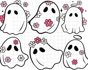 SPOOKY DAISY GHOST Svg Cute Halloween Ghost Svg Halloween - Etsy