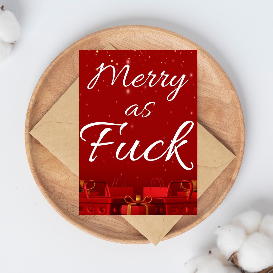 Funny Rude Christmas Card Adult Christmas Card Merry as - Etsy