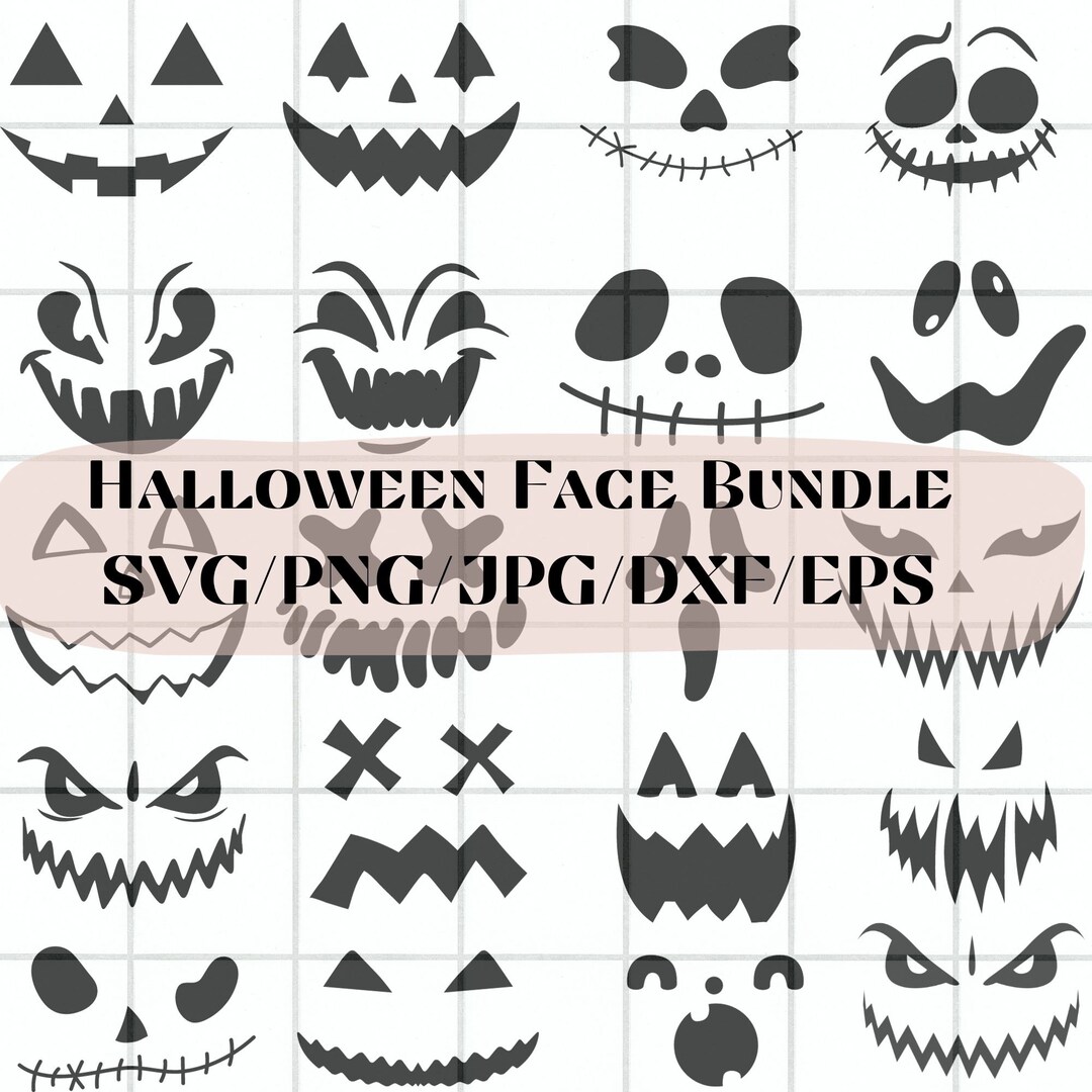 Horror Face Svg Bundle/halloween Svg Bundle/pumpkin Face Halloween ...