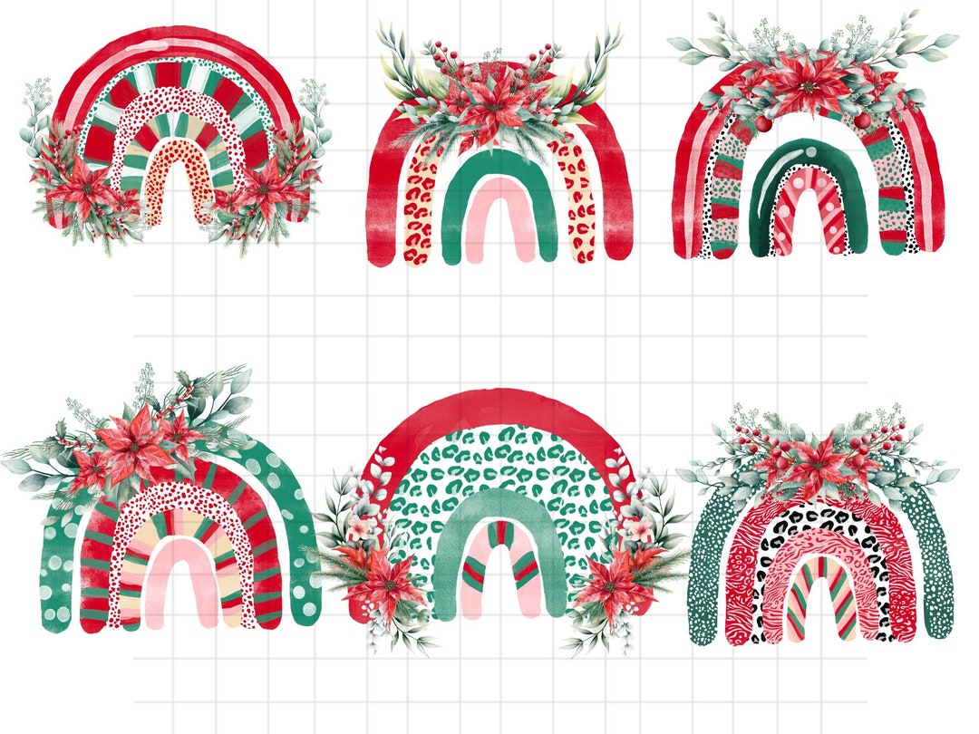 Christmas Rainbow Clipart Rainbows Clipart Instant Download Baby ...