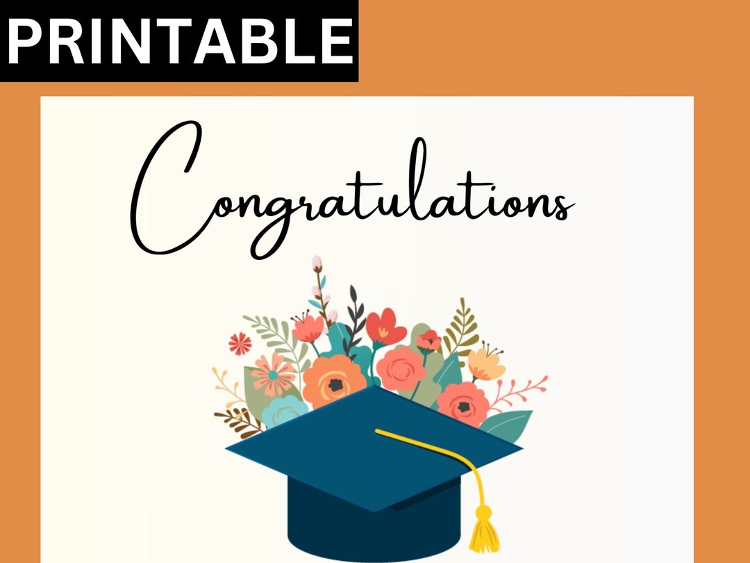 Congratulations Graduate Card With Graduation Caps DIGITAL - Etsy