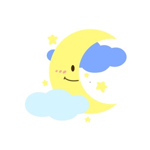 Moon Clipart Good Night SVG Moon PNG Sweet Dreams Planet - Etsy