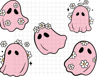 SPOOKY DAISY GHOST Svg Cute Halloween Ghost Svg Halloween - Etsy