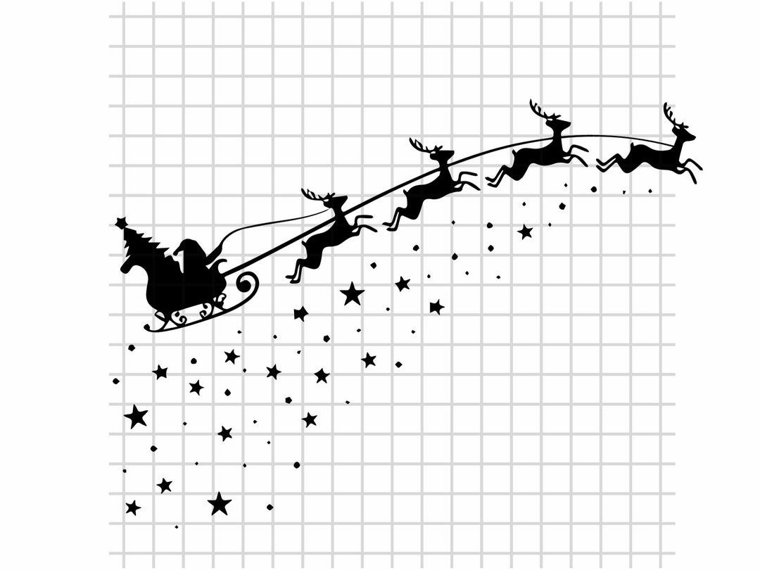 Trineo de Santa svg, Navidad svg, Descarga instantánea, Renos de trineo ...