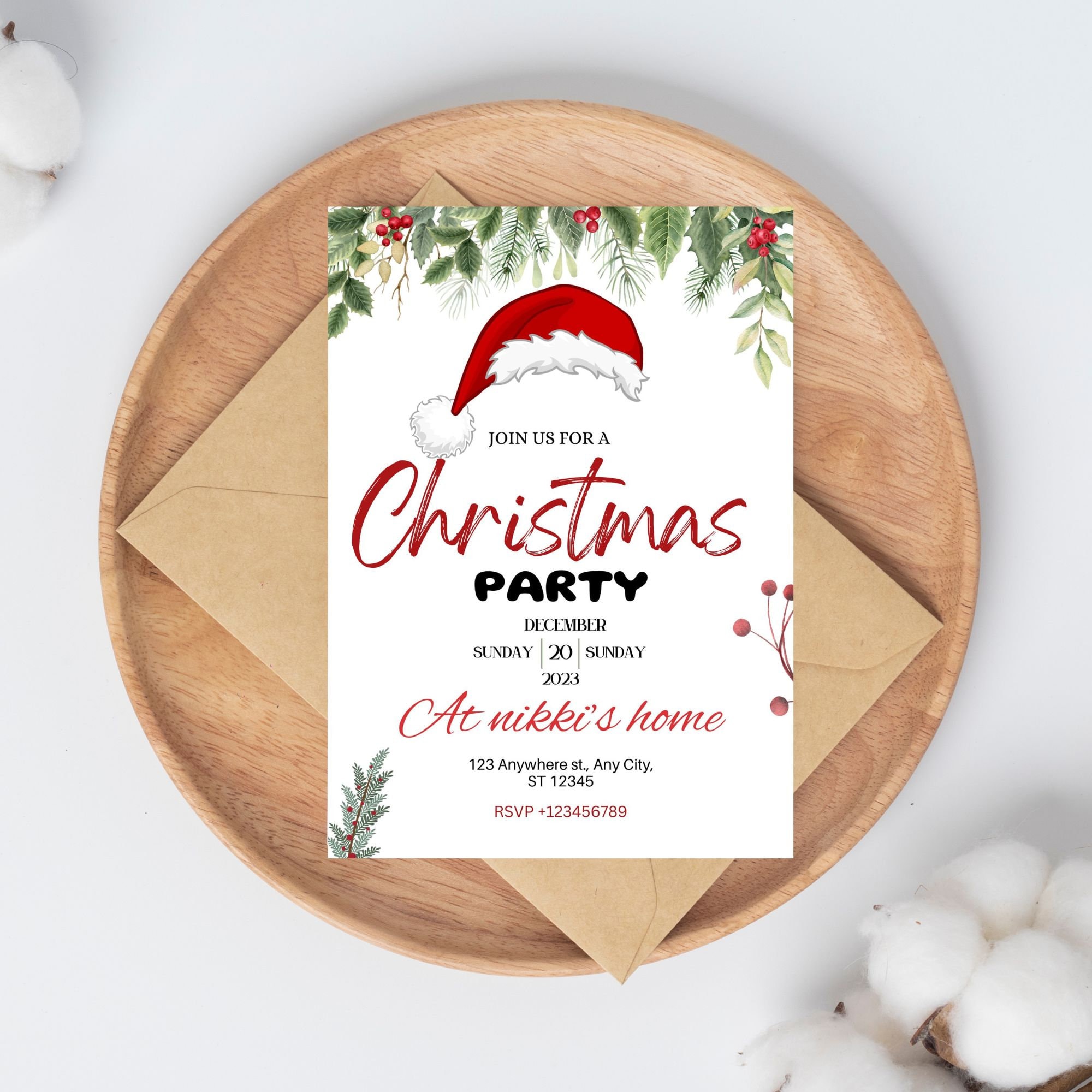Editable Christmas Party Invitation Christmas Party Invite Christmas ...