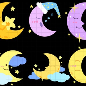 Moon Clipart Good Night SVG Moon PNG Sweet Dreams Planet - Etsy