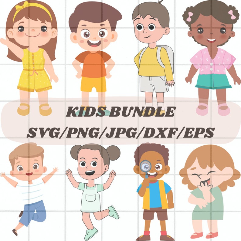 Kids Svg Bundle/cartoon Svg Bundle/kids Clipart/stick Figure - Etsy
