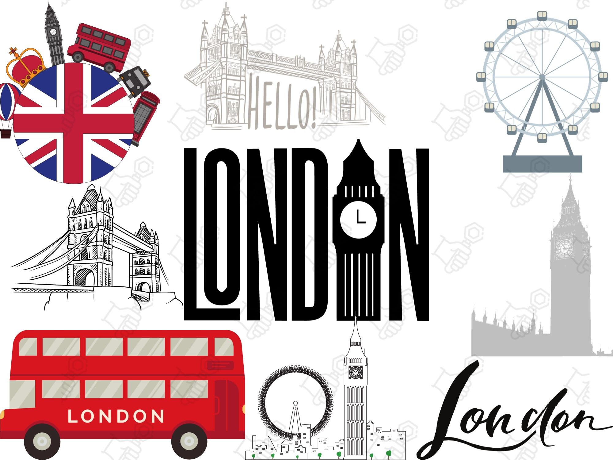 London SVG Digital Download England DXF London Silhouette London Cricut ...
