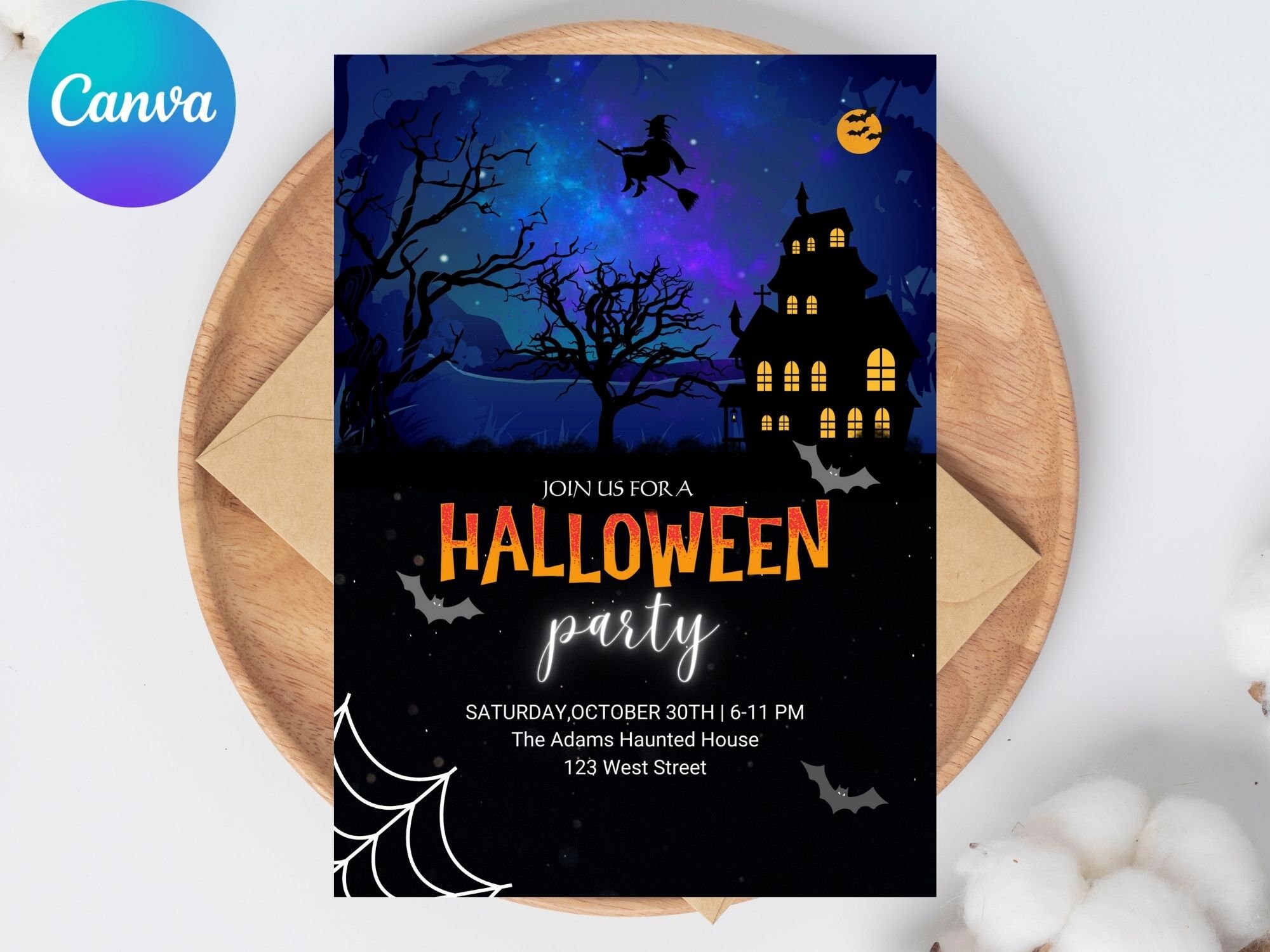 Editable Halloween Party Invitation for Adults Halloween Costume Party ...