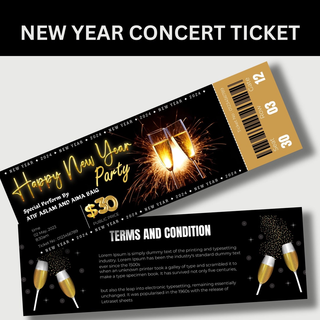 Editable Concert Ticket Template Custom Concert Ticket Gift - Etsy