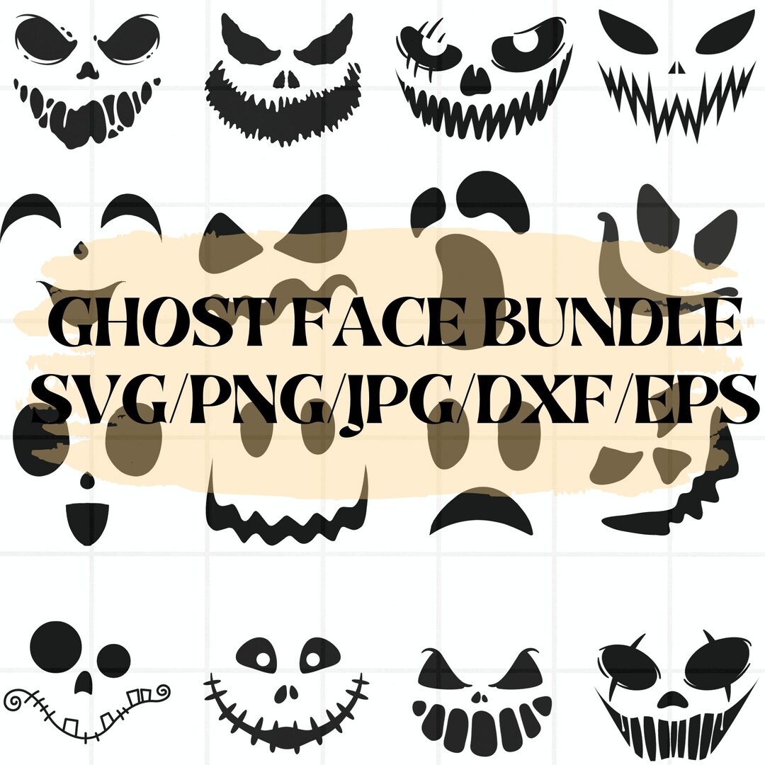 Ghost Face Svg Bundle/cute Ghost Face Svg/scary Ghost Face - Etsy