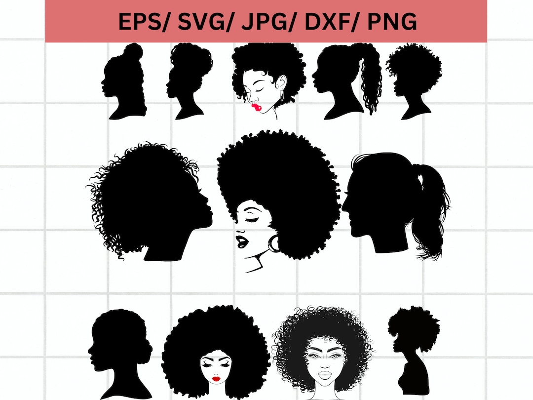 Afro Girl Svg Bundle /afro Queen Svg Bundle/ Afro Girl Clipart/black ...