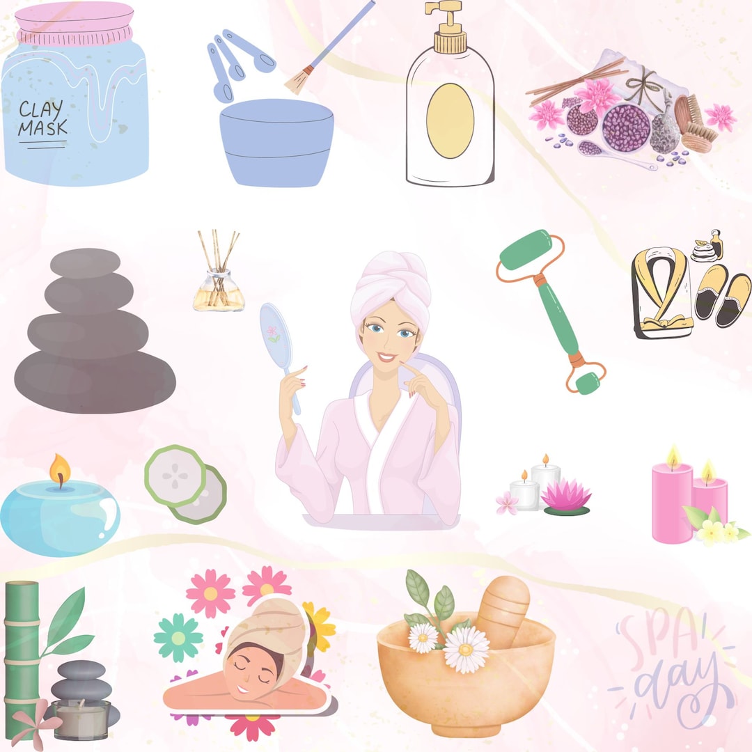 Pamper Party Svg Bundle/spa Day Svg Png Layered Clipart/pamper - Etsy